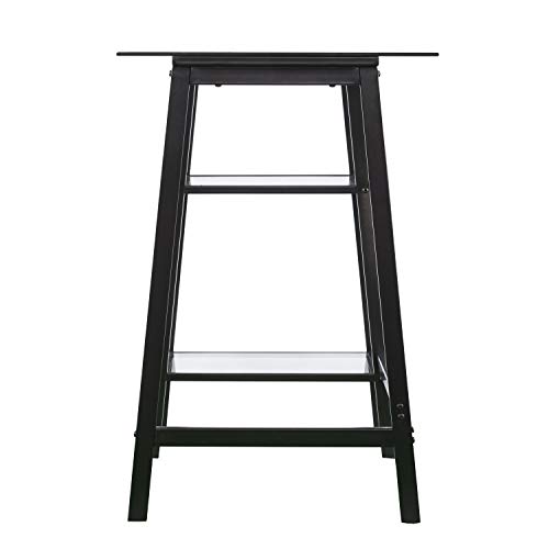 SEI FURNITURE Avery Metal & Glass A-Frame Writing Desk, Black.