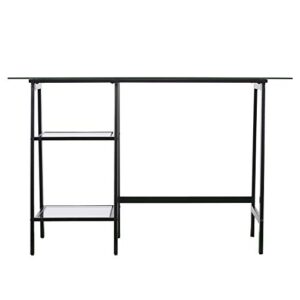 SEI FURNITURE Avery Metal & Glass A-Frame Writing Desk, Black.