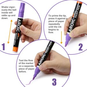 AROIC 36 Pack Paint Pens for Rock Painting - Write On Anything. Paint pens for Rock, Wood, Metal, Plastic, Glass, Canvas, Ceramic & More! Low-Odor, Oil-Based, Medium-Tip Paint Markers