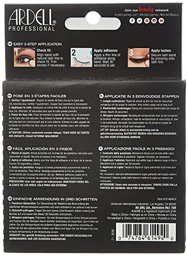 Ardell Demi Wispies False Eyelashes Black, Eye Make-Up Enhancement, Full Volume Strip Lashes - 4 pairs, 2 Pack