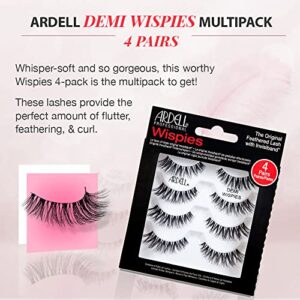 Ardell Demi Wispies False Eyelashes Black, Eye Make-Up Enhancement, Full Volume Strip Lashes - 4 pairs, 2 Pack