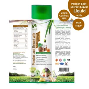 Fresh Vanilla of the East, Natural Asian Gourmet Baking Ingredient, Natural Flavor, Natural Color Chlorophyll of Pandan Leaf Extract With Virgin Coconut Milk Concentrate (200g) 2 Bottles