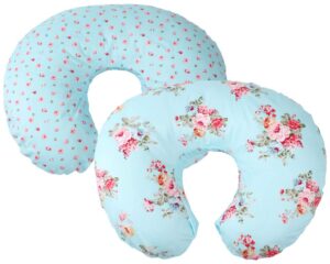 knlpruhk floral nursing pillow cover set 2 pack jersey knit soft hypoallergenic slipcovers for breastfeeding moms baby girl boy fits on infant nursing pillow