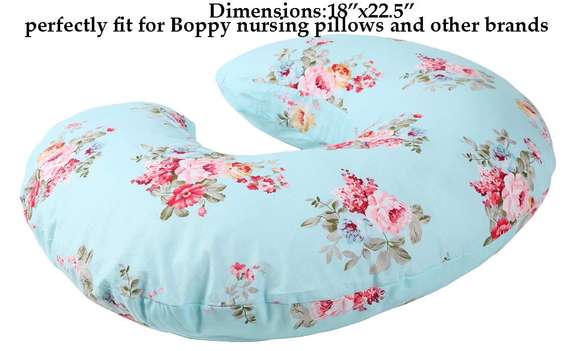 Knlpruhk Floral Nursing Pillow Cover Set 2 Pack Jersey Knit Soft Hypoallergenic Slipcovers for Breastfeeding Moms Baby Girl Boy Fits On Infant Nursing Pillow