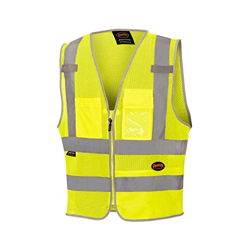 Pioneer Hi Vis Safety Vest for Men & Women - Reflective Cooling Mesh - 8 Pockets - Class 2 - Construction, Traffic, Security