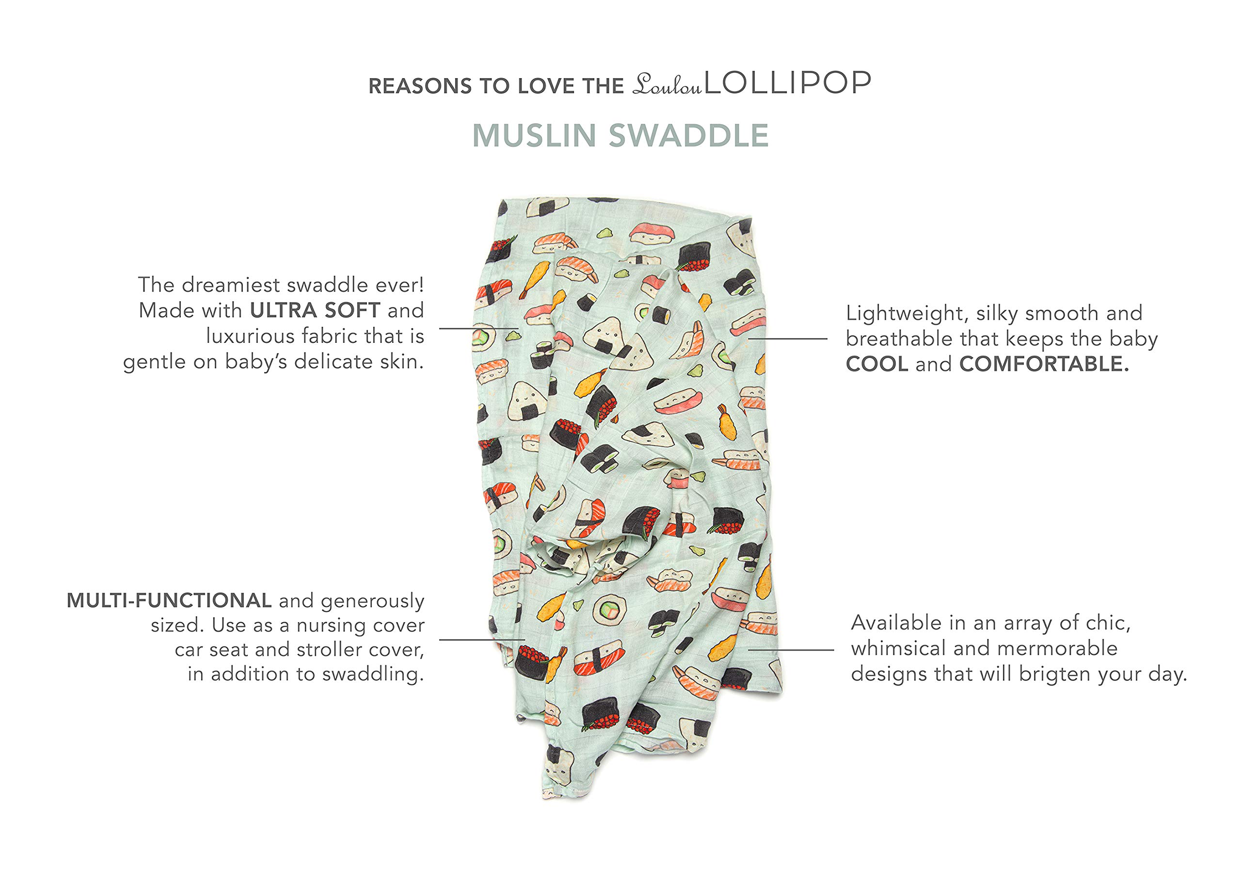 Loulou Lollipop Soft Baby Swaddle Blanket Muslin Wrap Receiving Blanket for Newborn to Toddler Girl and Boy, Large 47” by 47” - Planets…