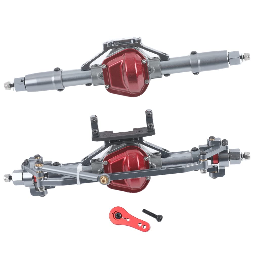 RZXYL 1:10 Rock Crawler Axle, Aluminum Alloy Front and Rear Axle for Axial SCX10 RC Crawler Car (Titanium)