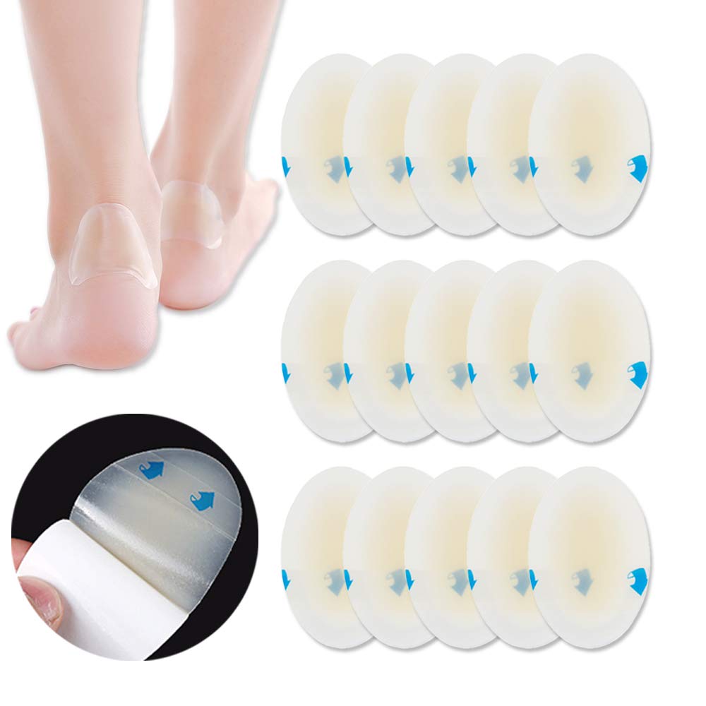 Blister Bandages, Blister Pads (15PCS) Gel Blister Cushions, Blister Pads, Hydrocolloid Seal Adhesive Bandages for Fingers, Toes, Heel Blister Prevention & Recovery, Waterproof, Ultra-Thin