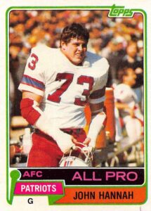 1981 topps #80 john hannah patriots nfl football card nm-mt