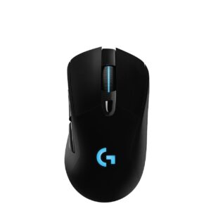 logitech g703 lightspeed pro-grade wireless gaming mouse, 16000 dpi, rgb, adjustable weights, 6 programmable buttons, on-board memory, long battery life, pc/mac - black