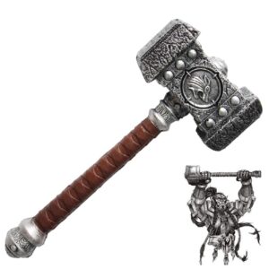 damdos halloween prop costume accessories cosplay weapons, 54cm pu foam battle hammer, wow war ccrafte ogrim doom destroy hammer birthdays gifts