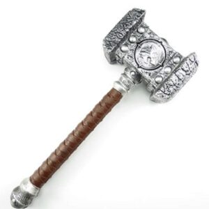 damdos Halloween Prop Costume Accessories Cosplay Weapons, 54cm PU Foam Battle Hammer, Wow War Ccrafte Ogrim Doom Destroy Hammer Birthdays Gifts