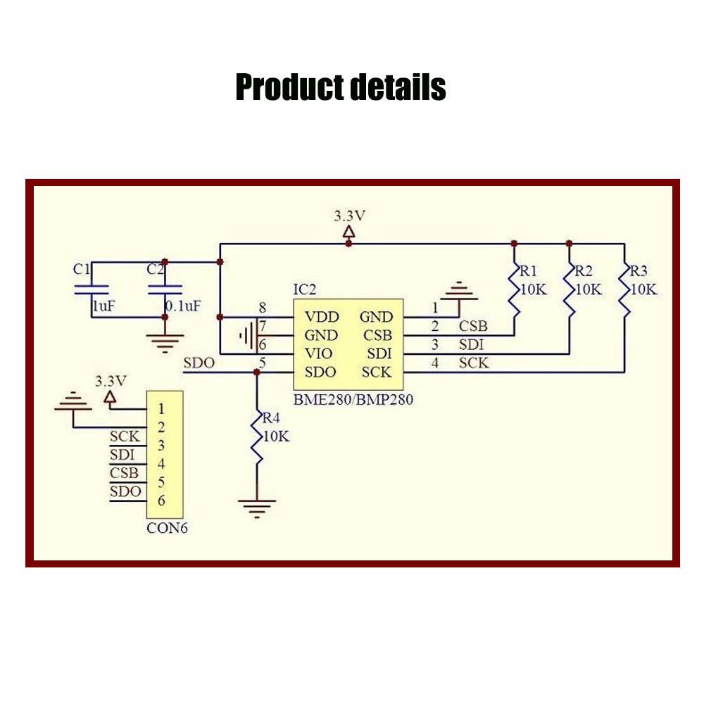 KOOBOOK 5Pcs GY-BMP280-3.3 High Precision Atmospheric Pressure Sensor Module Digital Barometric Pressure Altitude Sensor