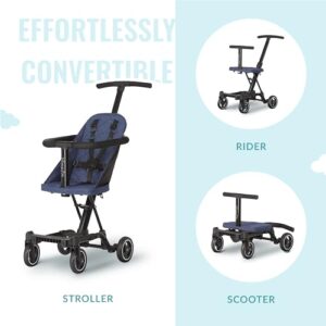 Dream On Me Lightweight and Compact Coast Rider Stroller with One Hand Easy Fold, Adjustable Handles and Soft Ride Wheels, Navy