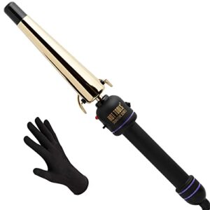 hot tools pro signature flipperless gold curling wand, 3/4 to 1-1/4 inch