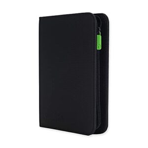 Vault X Premium Exo-Tec Zip Binder - 4 Pocket Trading Card Album Folder - 160 Side Loading Pocket Binder for TCG (Black)