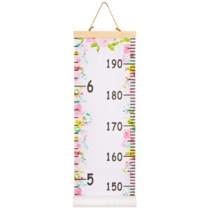 beinou baby growth chart ruler for kids wood frame height measure chart 7.9in x 79in canvas hanging height growth chart