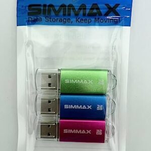 SIMMAX Memory Stick 32GB 3 Pack 32GB USB 2.0 Flash Drives Thumb Drive Pen Drive (32GB Pink Blue Green)