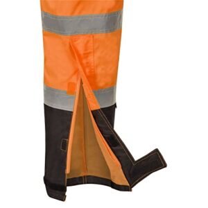 Pioneer Ripstop High Visibility Bib Pant - Safety Rain Gear – Hi Vis, Waterproof, Reflective, Work Overalls for Men – Orange, Yellow/Green