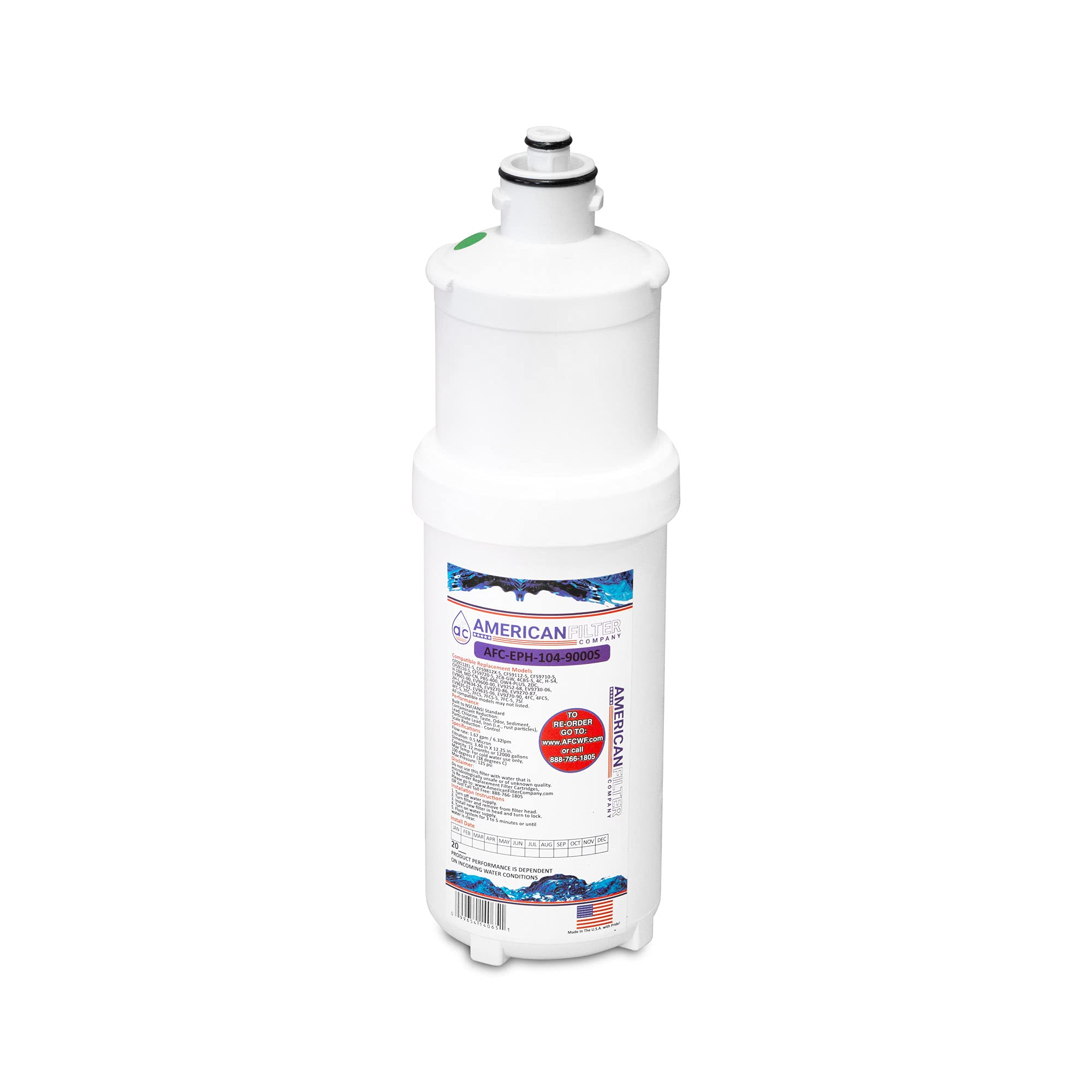 AFC Brand, water Filters, Model # AFC-EPH-104-9000S, Compatible with H-54 Filters 1-Filter