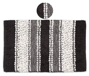 chenille bath rugs extra soft and absorbent, bath rugs for tub bathroom shower mat,machine-washable durable thick area rugs 20" x 32" charcoal,unique for bedroom, living room, kitchen,nursery and more