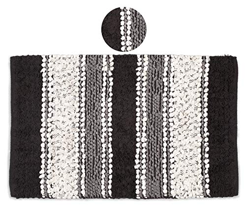 Chenille Bath Rugs Extra Soft and Absorbent, Bath Rugs for Tub Bathroom Shower Mat,Machine-Washable Durable Thick Area Rugs 20" x 32" Charcoal,Unique For Bedroom, Living Room, Kitchen,Nursery and more