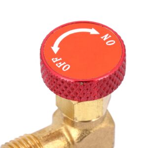 1/4'' - 5/16''Refrigerant Charging Valve,R410A Brass Air Conditioner Fluoride Charging Safety Adapter Valve, Female Charging Hose Valves