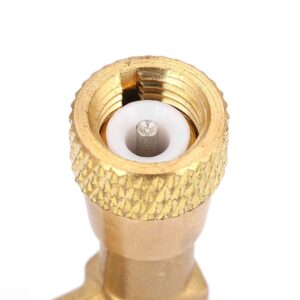 1/4'' - 5/16''Refrigerant Charging Valve,R410A Brass Air Conditioner Fluoride Charging Safety Adapter Valve, Female Charging Hose Valves