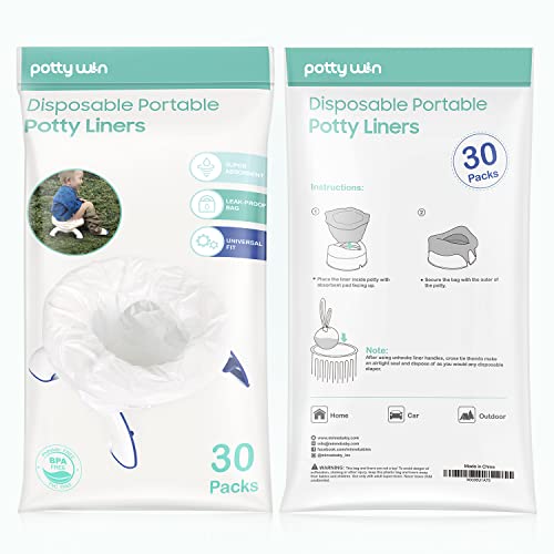 [30 Counts] Disposable Potty Liners Compatible with OXO Tot 2-in-1 Go Potty, Potty Refill Bags for Toddler Travel, Universal Potty Bags Fit Most Potty Chairs