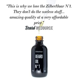 ZilberHaar - Beard Oil N 1 - Pure, Organic Moroccan Jojoba Oil and Argan Oil - Natural Ingredients, Fragrance Free, Cruelty Free - For Natural Beard Growth and Hydration - 2 oz