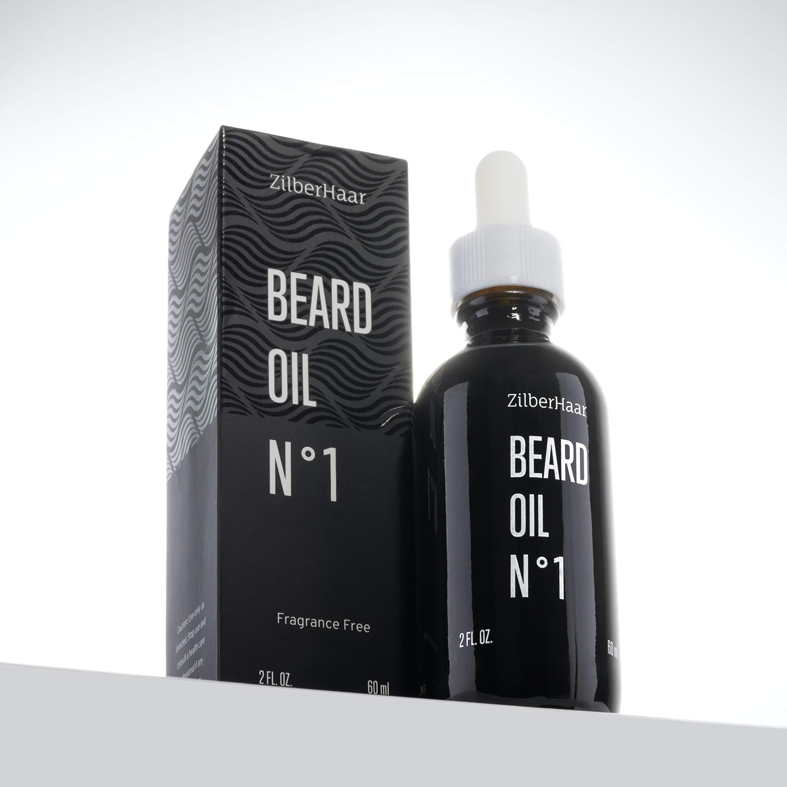 ZilberHaar - Beard Oil N 1 - Pure, Organic Moroccan Jojoba Oil and Argan Oil - Natural Ingredients, Fragrance Free, Cruelty Free - For Natural Beard Growth and Hydration - 2 oz