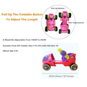 Kid's Children's Boys Girls Adjustable Speed Quad Roller Skate Shoes with Safe Lock Mode for Beginners (Pink)