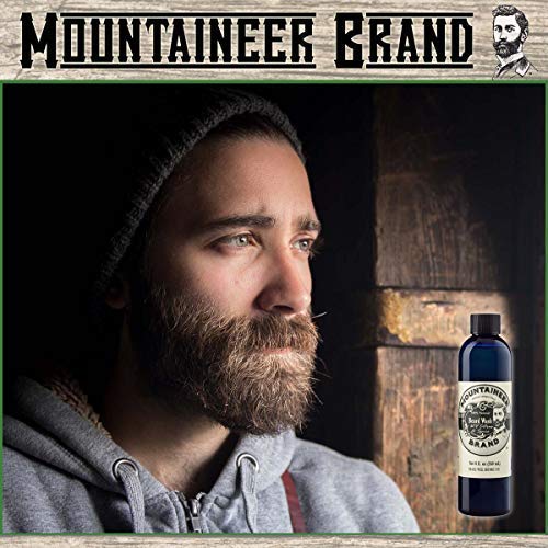 Mountaineer Brand Beard Wash - All-Natural Beard Shampoo, Thick Lather & Deep Clean Beard Wash For Men With Cedar Wood Oil, Fir Needle Oil, Eucalyptus Leaf Oil - Lime & Sage, 4 oz