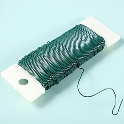 Pengxiaomei Floral Arrangement Kit, Floral Tape and Floral Wire with Cutter,Green Floral Tape 22 Guage Floral Stem Wire 26 Gauge Green Floral Wire for Bouquet Stem Wrap Florist, Wreath Making Supplies