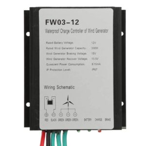 12V 300W Wind Controller, IP67 Waterproof Wind Turbine Generator Regulator, Control Wind Turbines to The Battery Automatically