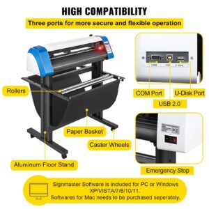 VEVOR Vinyl Cutter 34 Inch Vinyl Cutter Machine Semi-Automatic DIY Vinyl Printer Cutter Machine Manual Positioning Sign Cutting with Floor Stand Signmaster Software