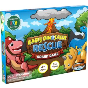 JH5 Baby Dinosaur Rescue! Cooperative Dinosaur Race Board Game for Kids Ages 4+ Easy to Learn and Great for Family Game Night