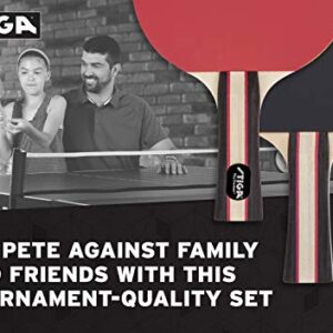 STIGA Performance 2 Player Ping Pong Set – 2 Table Tennis Rackets, 3 – 3 Star Orange Balls Included