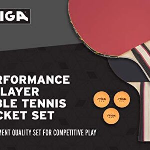 STIGA Performance 2 Player Ping Pong Set – 2 Table Tennis Rackets, 3 – 3 Star Orange Balls Included