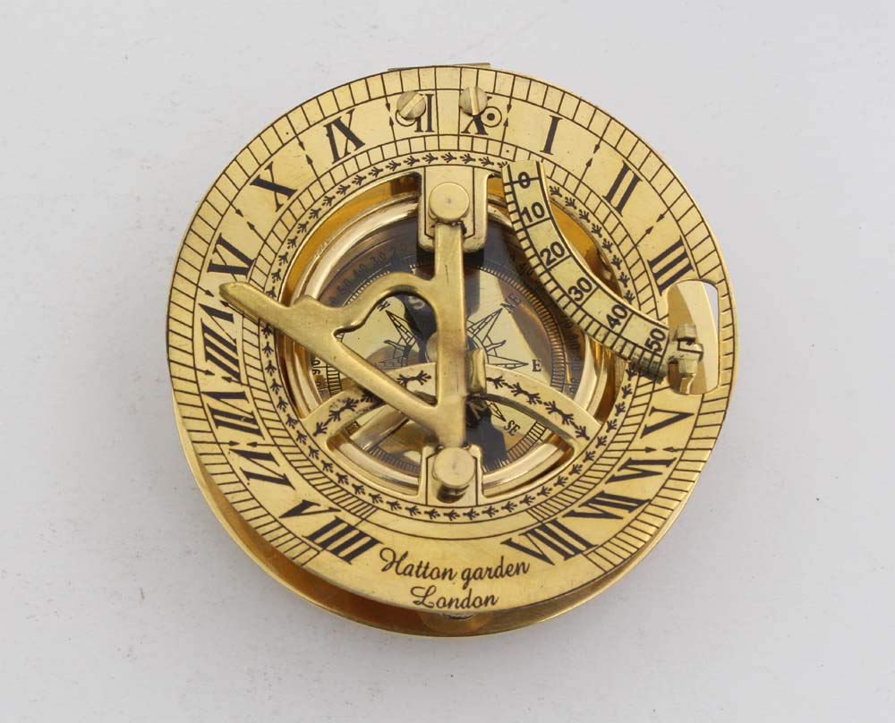 RII Antique Nautical Directional Magnetic Sundial Brass Compass, Antique Decor Birthday Gifts for Men, Astrolabe for Him, Baptism Gifts with Engraved Quotes, Sun dial in Rose Top Box