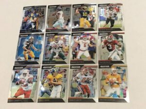 2019 panini prizm draft picks complete nm-mt hand collated football set of 100 cards - no rookies. includes many cards of nfl superstars patrick mahomes ii, josh allen (2nd year card), lamar jackson (2nd year card) tom brady, peyton manning, baker mayfiel