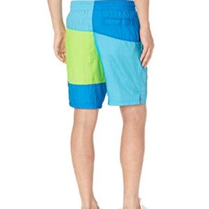 Champion Men's Colorblock Crinkle Nylon Short, Blue horizon/Dpblwat/Hghlityell, MEDIUM