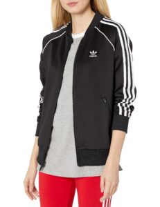 adidas originals women's super women track top, black/white, 2xs