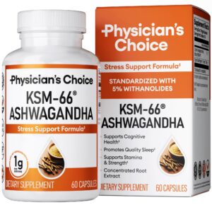 ksm-66 ashwagandha root powder extract - stress, mood, & athletic support - 1,000 mg of clinically studied ksm66 & black pepper for maximum absorption - 5% withanolides - 60 vegan capsules