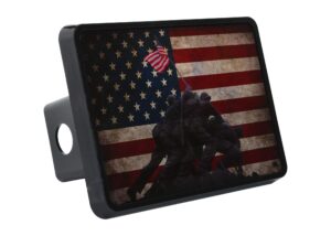 rogue river tactical usa flag iwo jima trailer hitch cover plug us patriotic veteran ww2 memorial