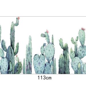 BIBITIME Cactus Wall Decal Green Plants Flower Vinyl Sticker Peel and Stick Home Art PVC Murals for Living Room Nursery Bedroom Children Kids Room Decor (DIY, Cactus - 1 Set)