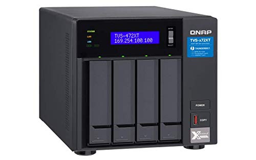 QNAP 4 Bay Thunderbolt NAS with 12TB Storage Capacity, Preconfigured RAID 5 Seagate IronWolf Drives Bundle (TVS-472XT-PT-4G-44R-US)