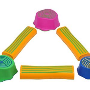 edxeducation Step-a-Trail - 6 Piece Backyard Obstacle Course for Kids - Indoor and Outdoor - Build Coordination and Confidence - Physical and Sensory Play