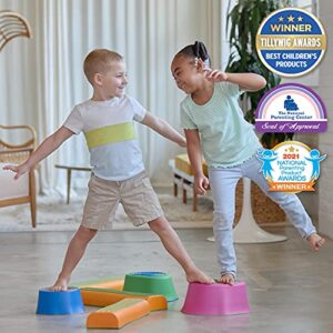 edxeducation Step-a-Trail - 6 Piece Backyard Obstacle Course for Kids - Indoor and Outdoor - Build Coordination and Confidence - Physical and Sensory Play