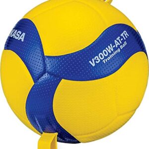 Mikasa V300W-AT-TR Official Size, tethered Training Volleyball,Blue/Yellow